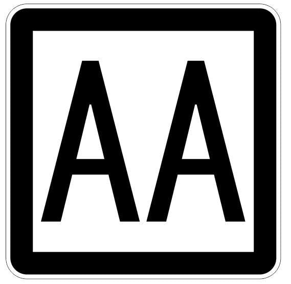 AA Road Sign Metal Sign Highway Sign Size: 12 inch x 12 inch - Walmart.com