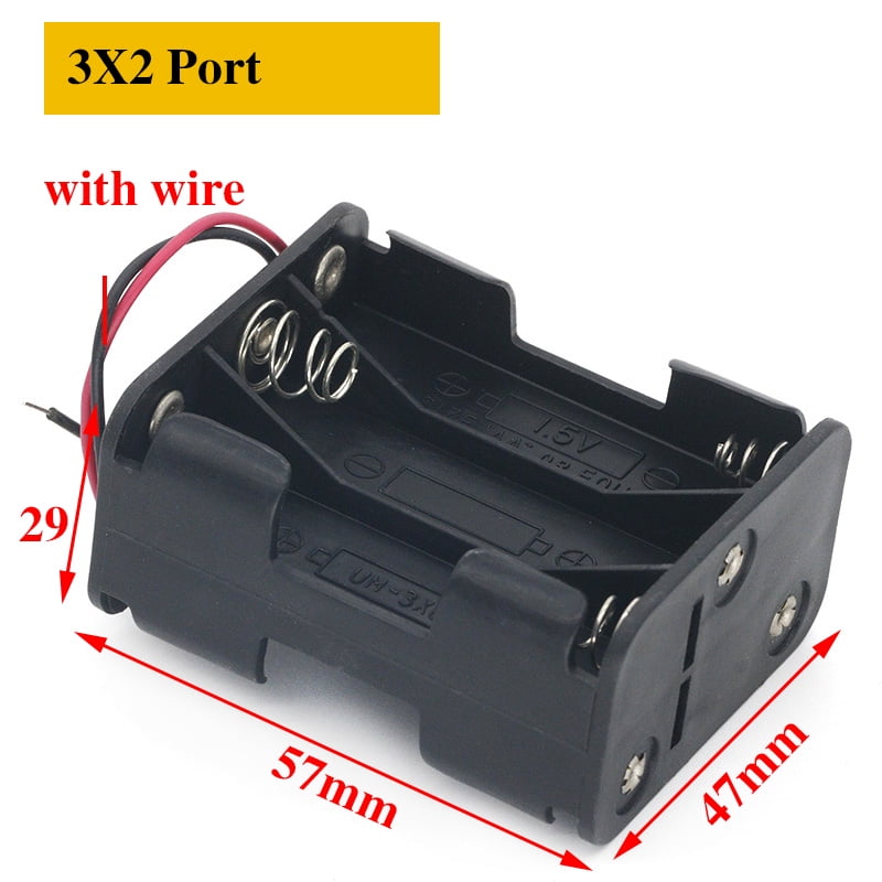 AA Size Power Battery Storage Case Box Holder Leads With 1 2 3 4 6 ...