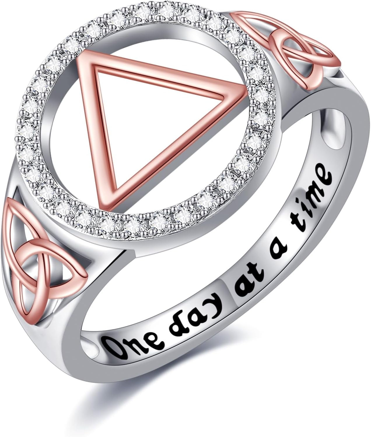 AA Sobriety Ring 925 Sterling Silver Alcoholics Anonymous Ring Celtic ...