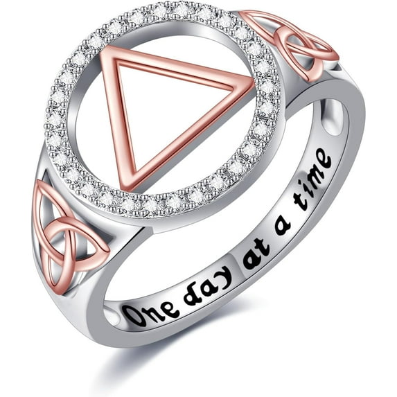 AA Sobriety Ring 925 Sterling Silver Alcoholics Anonymous Ring Celtic ...