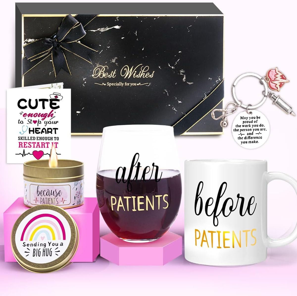 AA1 Before & After Patients 11oz Coffee Mug & 18oz Wine Glass Set ...