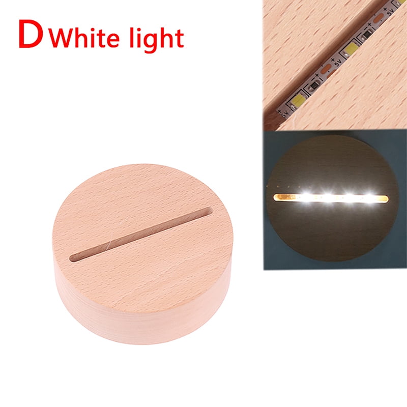 AAA Battery Powered Wood Base Led Light Display Stand For Acrylic Night ...