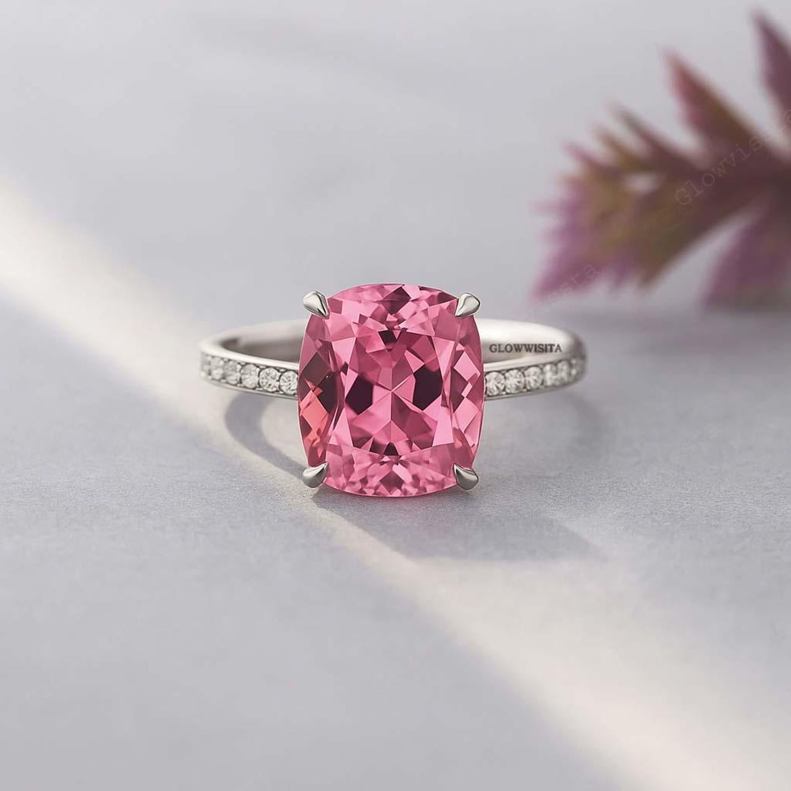 AAA Ceylon Pink Sapphire Wedding Ring, Pear Cut Excellent Quality ...