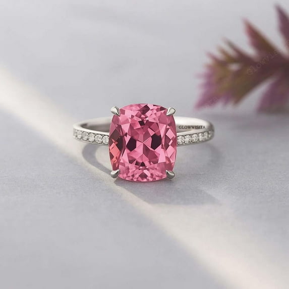 AAA Ceylon Pink Sapphire Wedding Ring, Pear Cut Excellent Quality ...