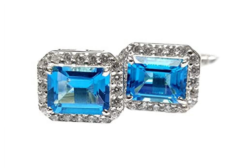 AAA Genuine Swiss Blue Topaz Cufflinks Sterling Silver Engagement ...