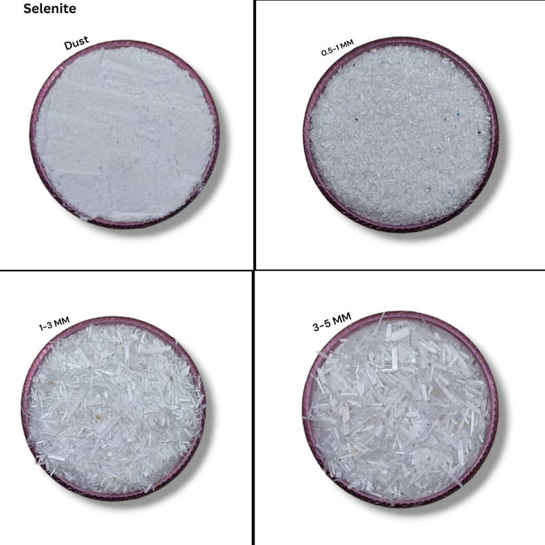 AAA+ Natural Crushed Selenite Coarse Gemstone Powder Crushed All Size ...