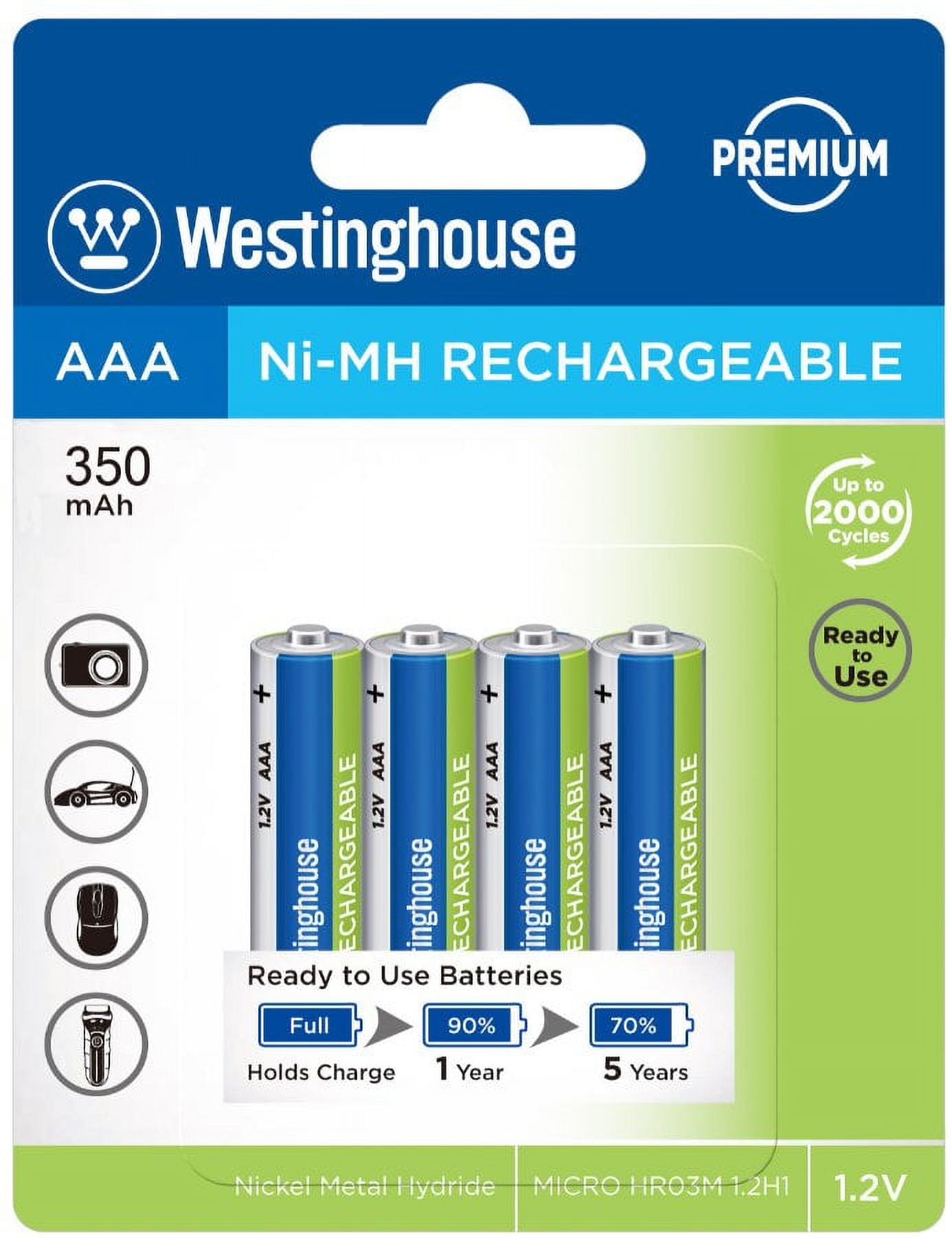 AAA Ni-Mh Rechargeable Batteries Pack of 4 - Walmart.com
