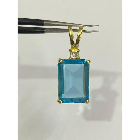 AAA Quality Aquamarine Pendant, 925 Sterling Silver, Genuine Blue ...