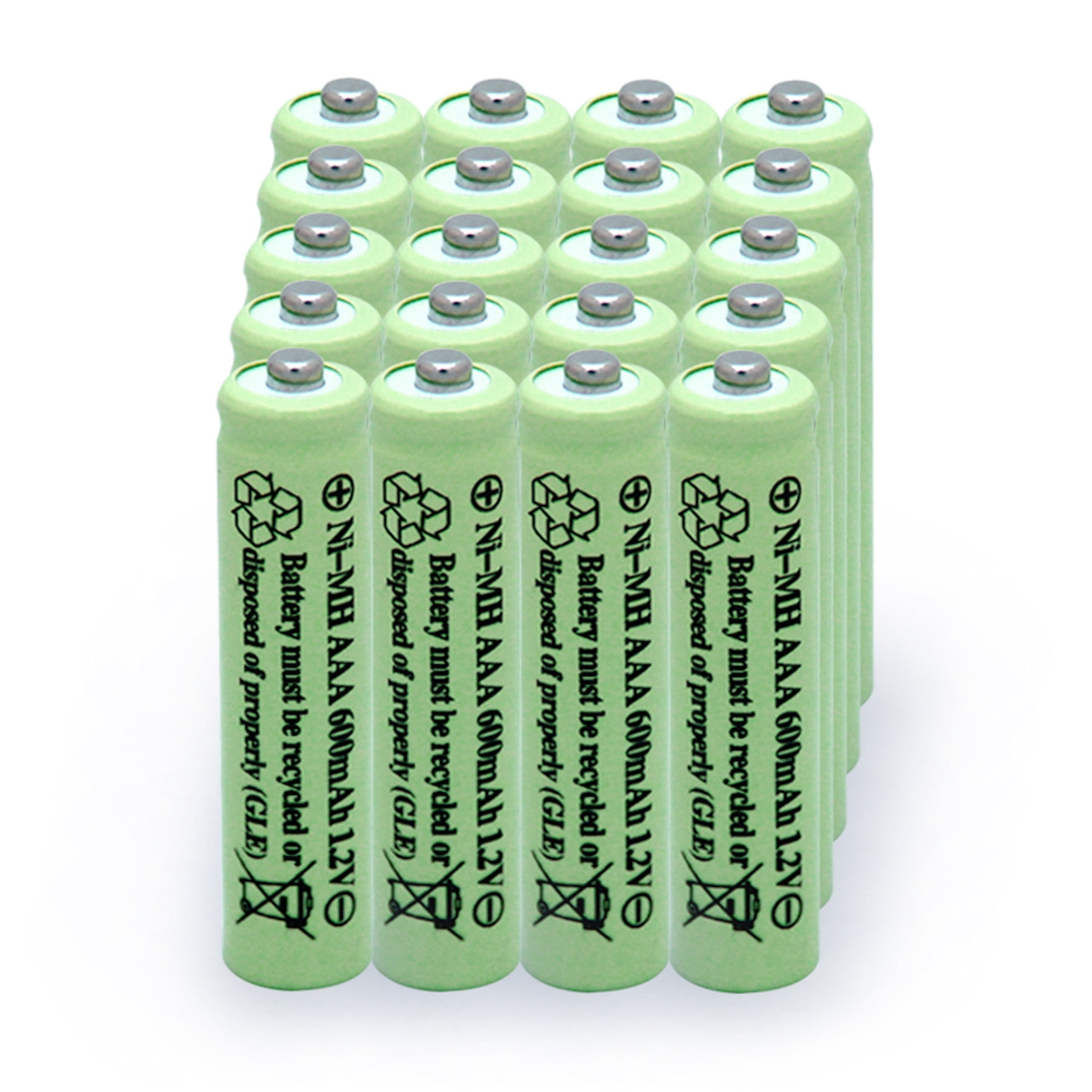 AAA Rechargeable Batteries (20 Pack) 600mAh Pre-Charged 1.2V Long ...