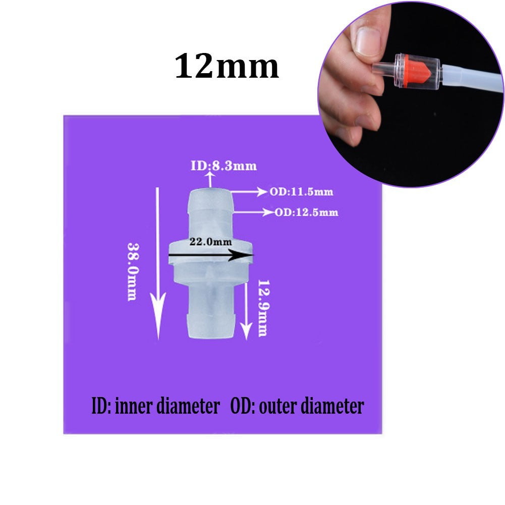 AAAAA3-12mmHoseID Plastic White Check Valve Way Non-return Valve For ...