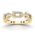 AAAMARK 10K Yellow Gold 1/10ct TDW Diamond Open Chain Link Ring (GH, I1 ...