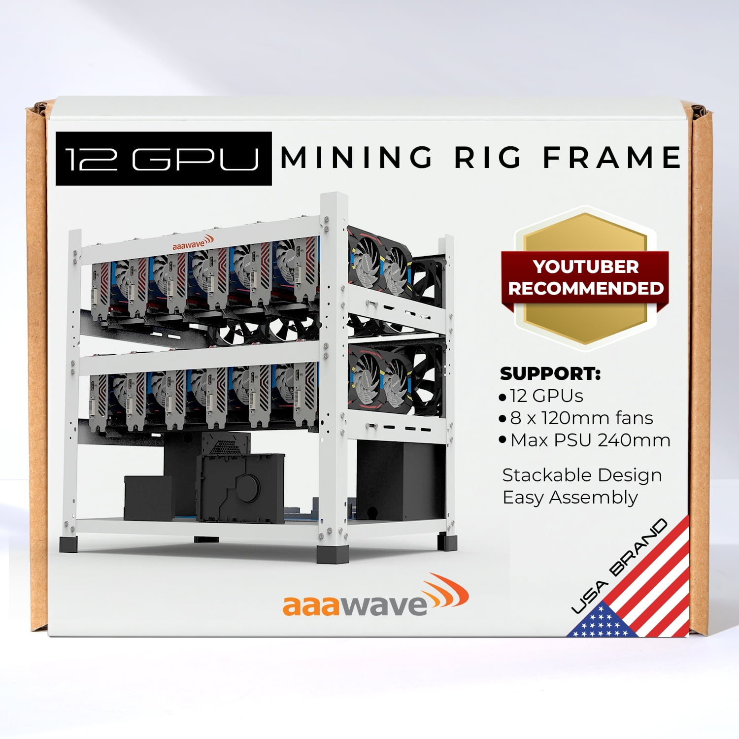 AAAwave 12GPU Open Frame Mining Rig Frame Chassis for Crypto currency ...