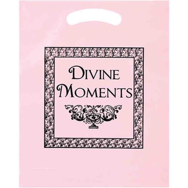 AAB Plastic Bag with Die Cut Fold-Over Reinforced Handle - Pink - 12in ...