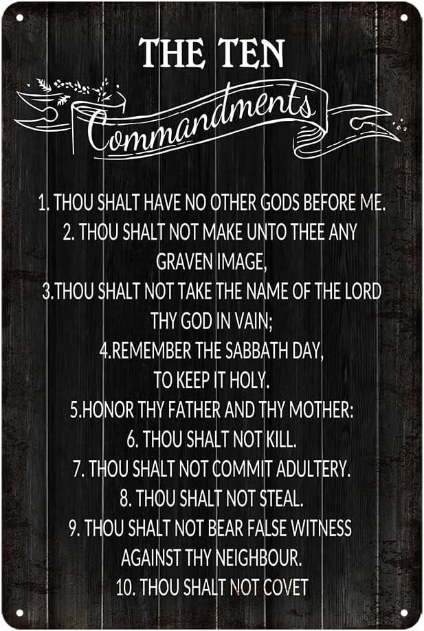 AABERIC 10 Commandments Wall Art Decor The Ten Commandments Poster Thou ...
