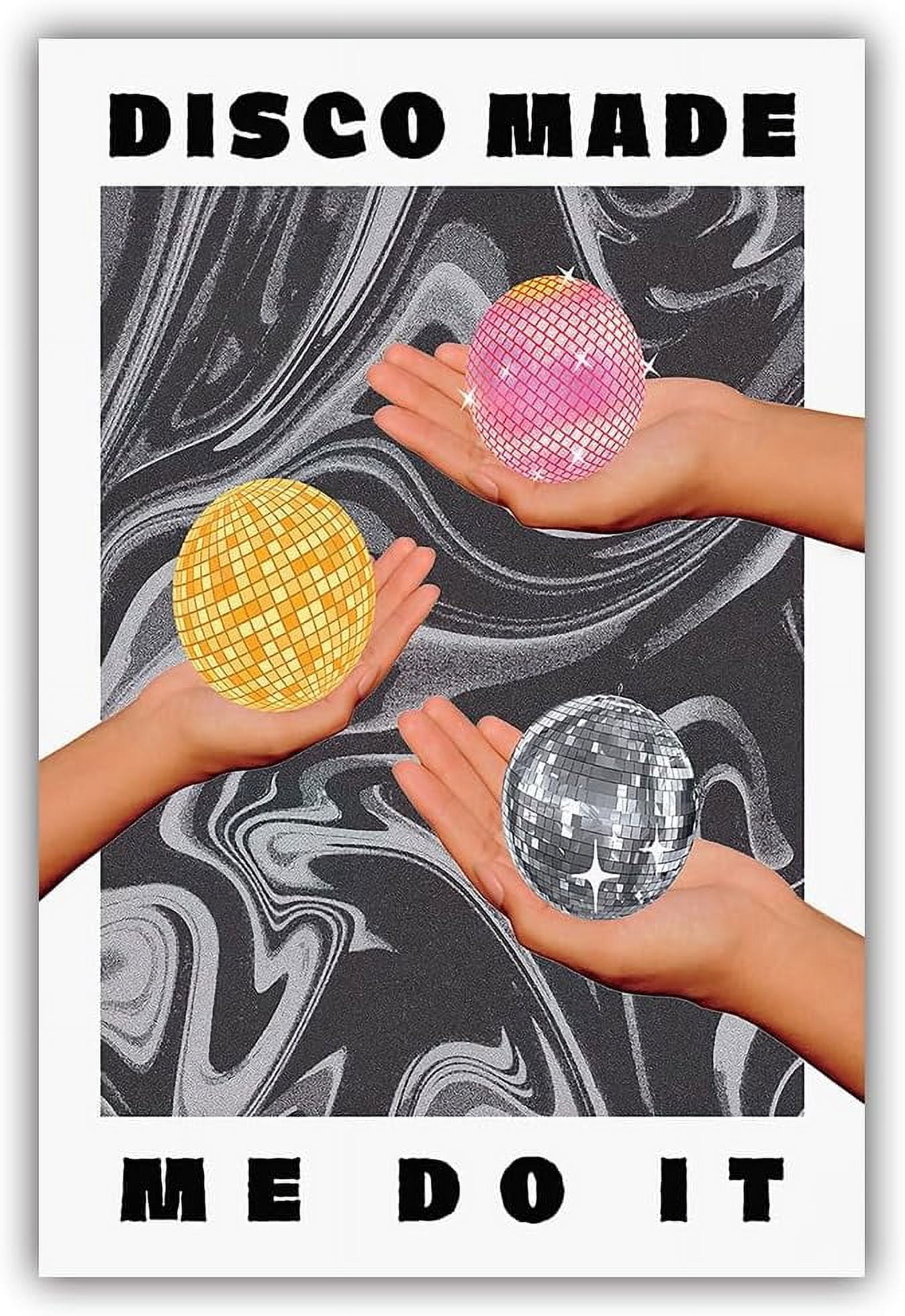 AABERIC 1970s Retro Disco Ball Fever Poster Y2K Funny Trendy Wall Art ...