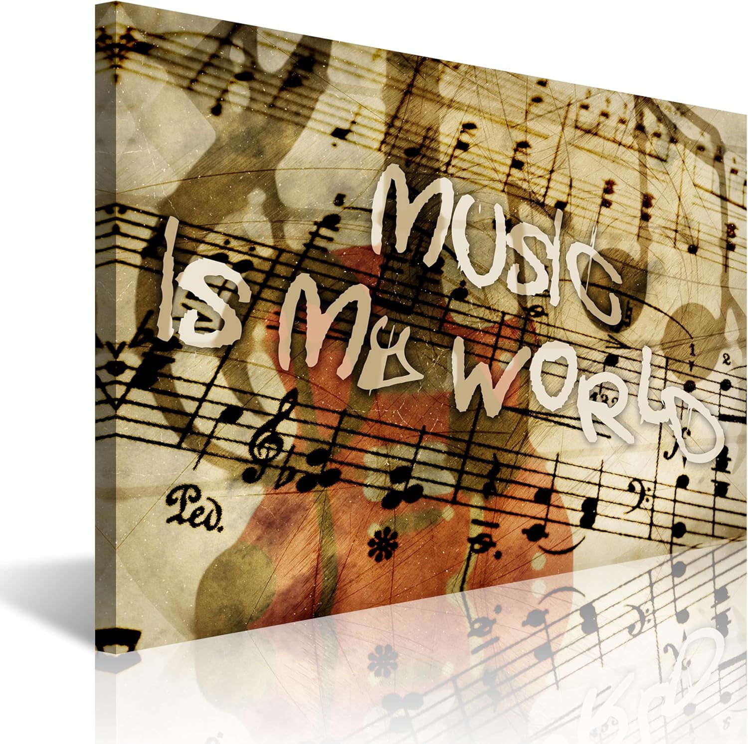 AABERIC 1Pcs Vintage Music-Themed Canvas Wall Art 'Music Is My World ...