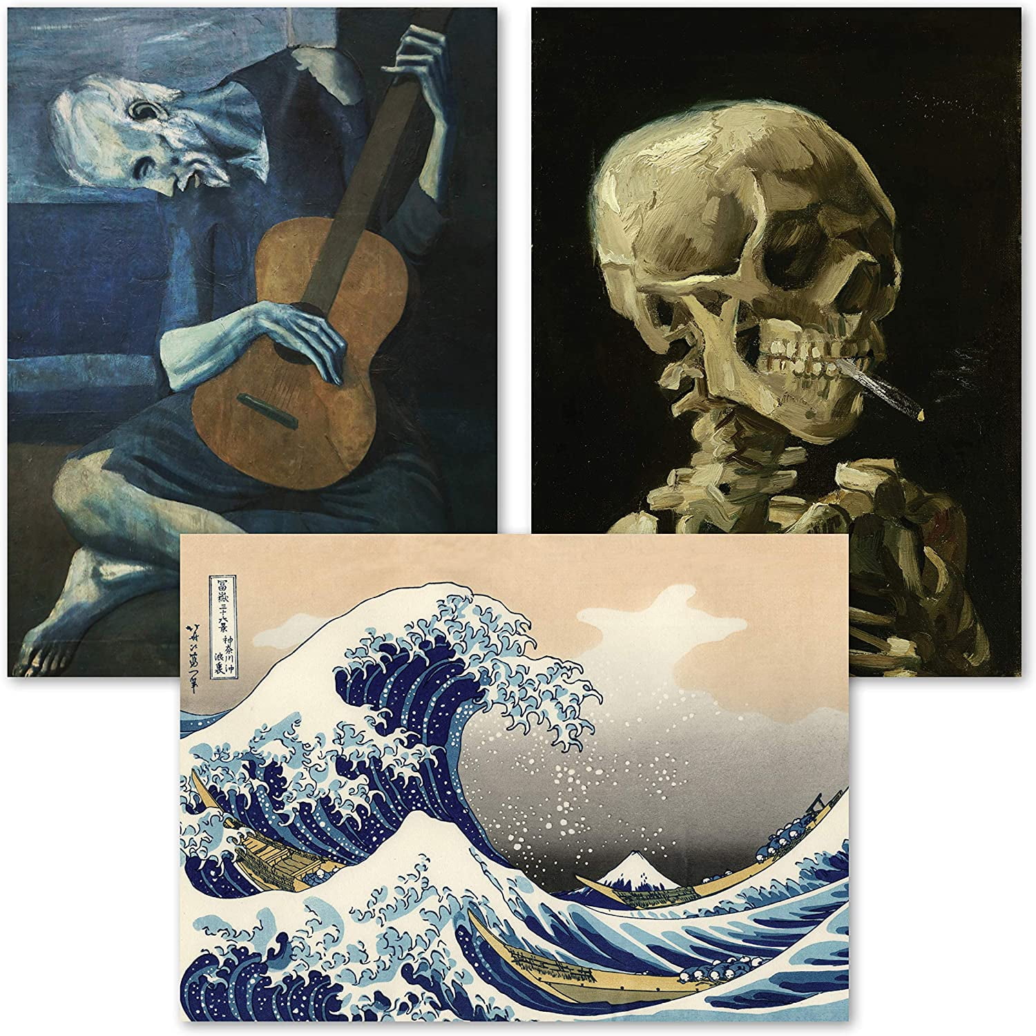 AABERIC 3 Pack of Posters: Vincent Van Gogh Skeleton + The Old ...