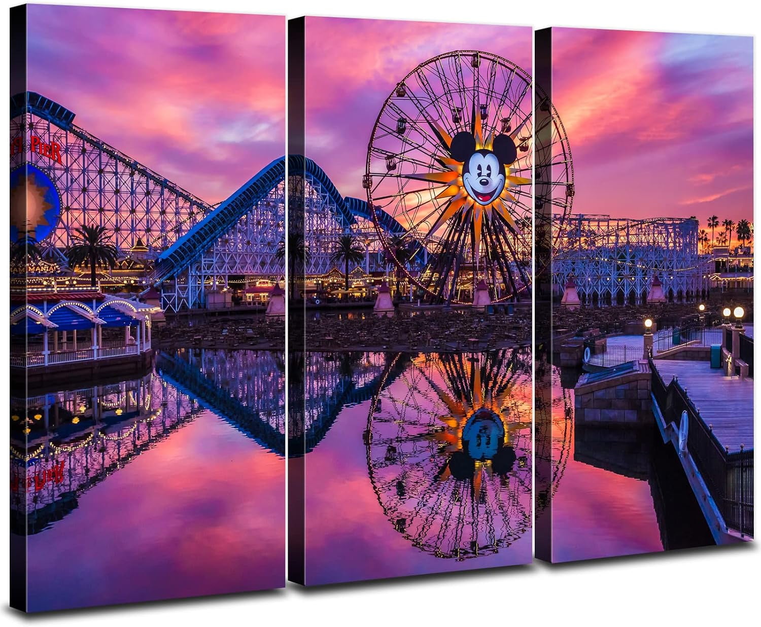 AABERIC 3 Piece Disney Canvas Wall Art Sunset Landscape Wall Decor ...