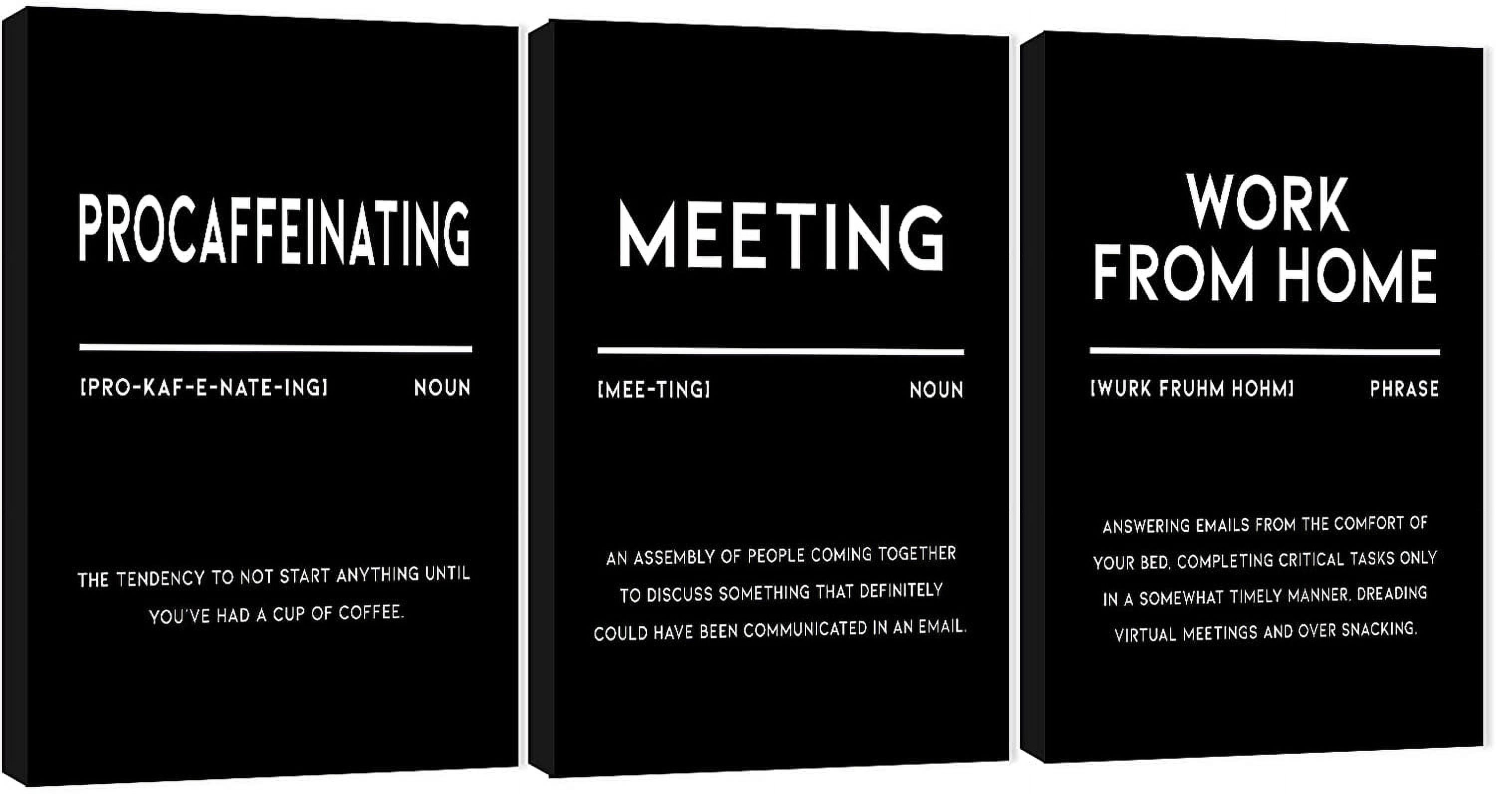 AABERIC 3 Piece Inspirational Canvas Wall Art, Quotes "Procaffeinating ...