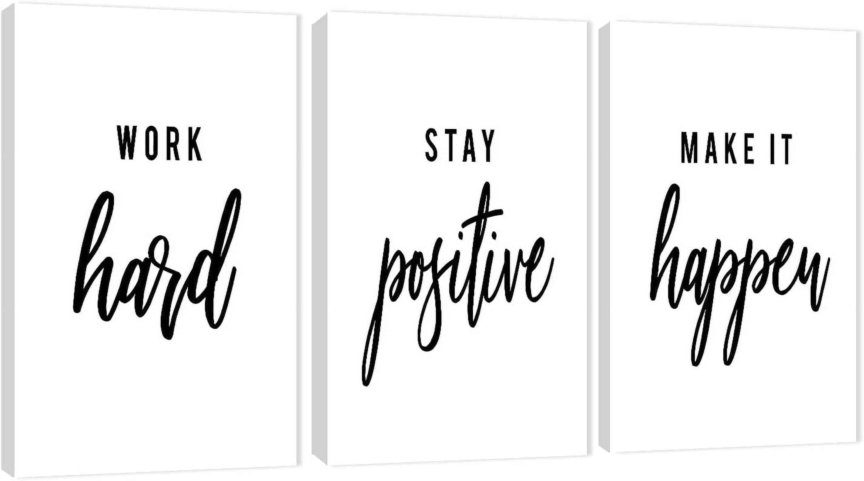 AABERIC 3 Piece Inspirational Wall Art, White Motivational Mindset ...