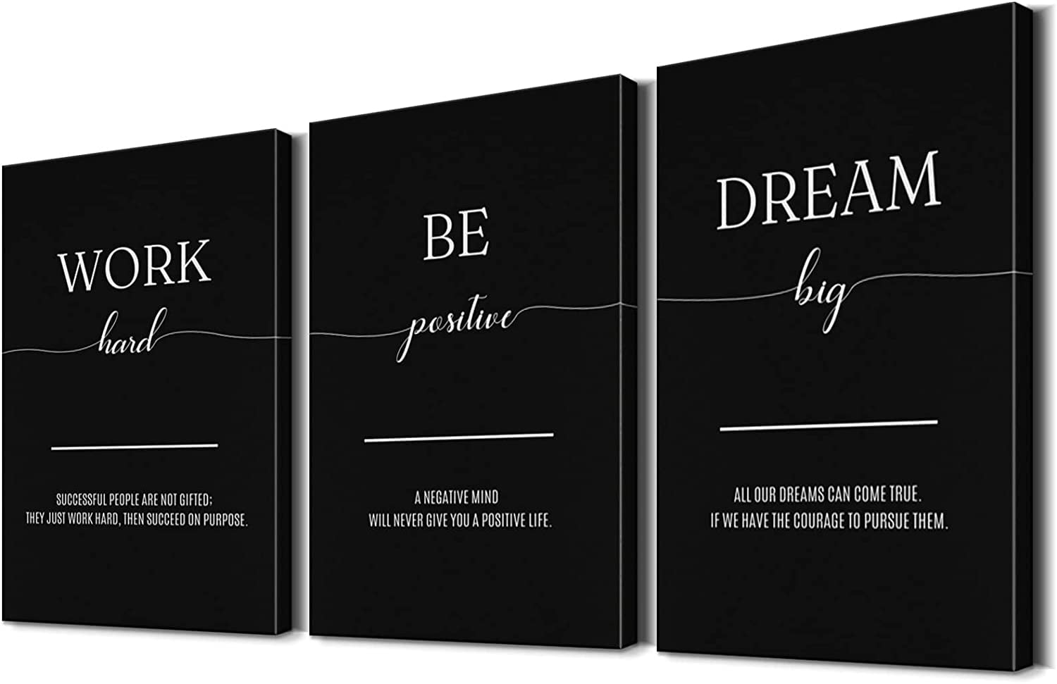 AABERIC 3 Piece Motivational Wall Art Motivational Posters Work Hard ...