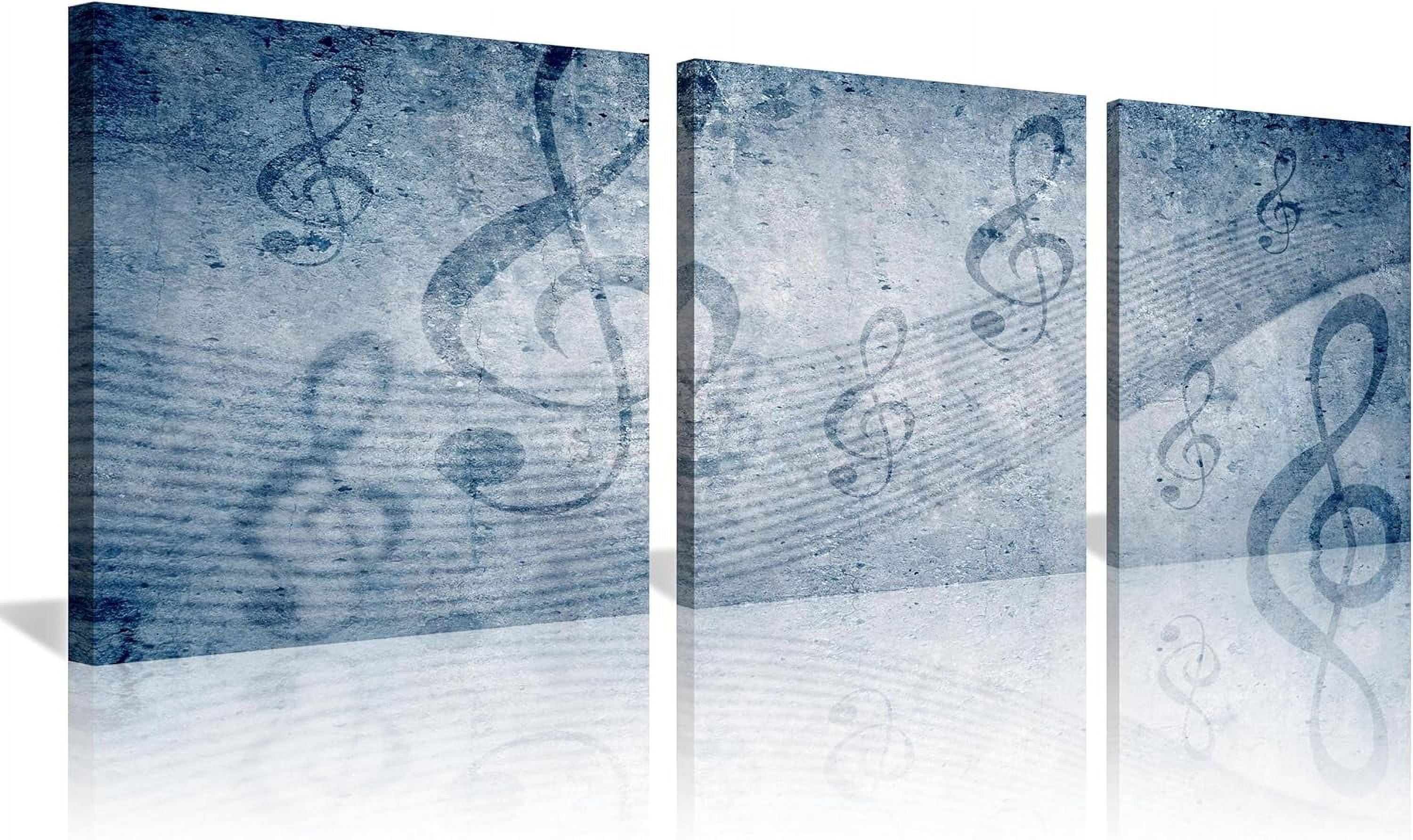 AABERIC 3Pcs Musical Note Canvas Prints Vibrant Melody-Themed Wall Art ...