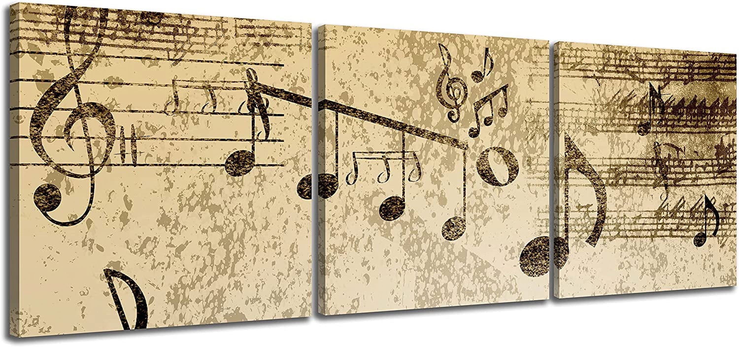 AABERIC 3pcs/Set Music Note Wall Art Painting Pictures Print On Canvas ...
