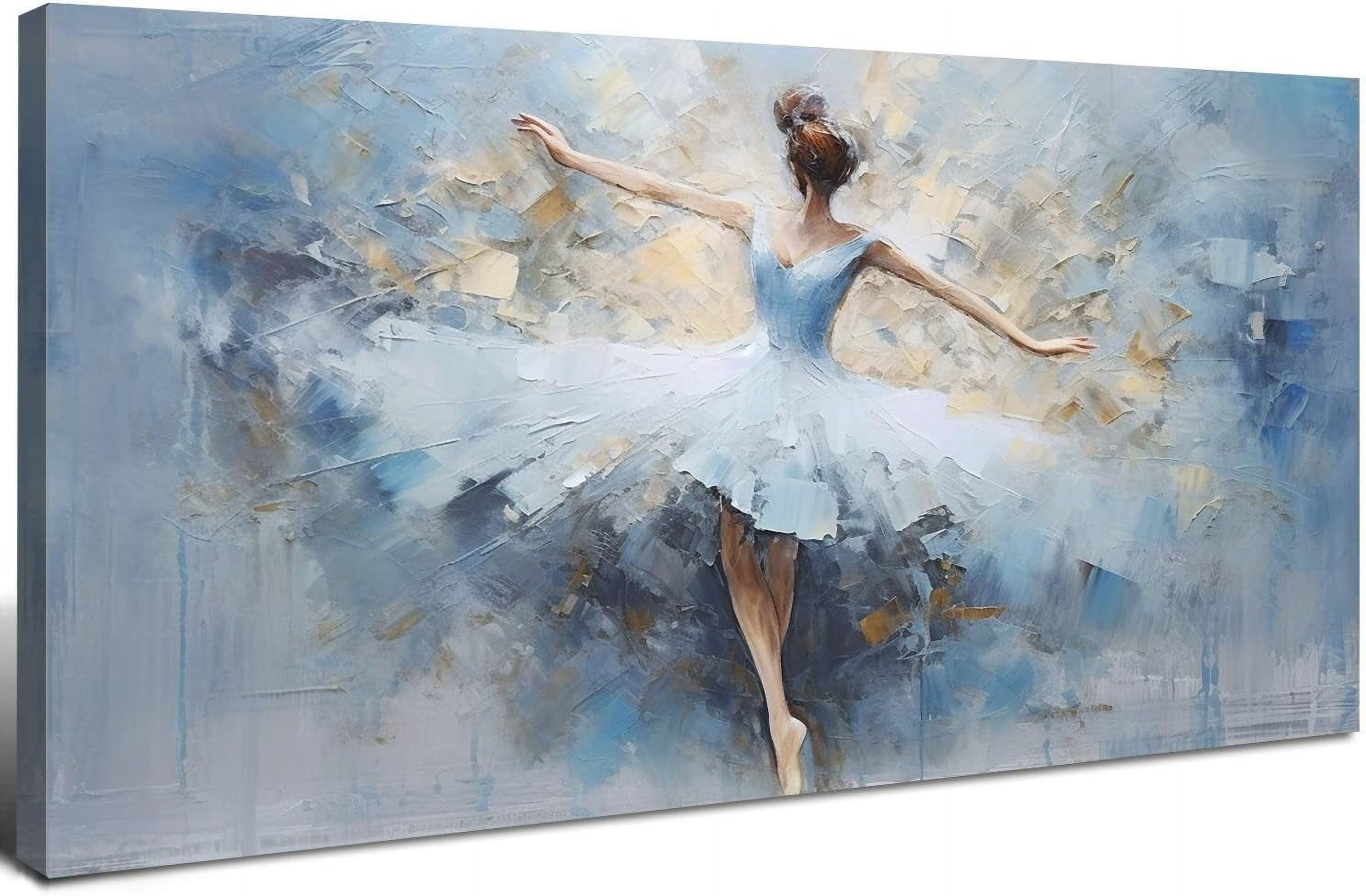 AABERIC Abstract Ballet Dancer Canvas Wall Art White Ballet Girl Dancer ...