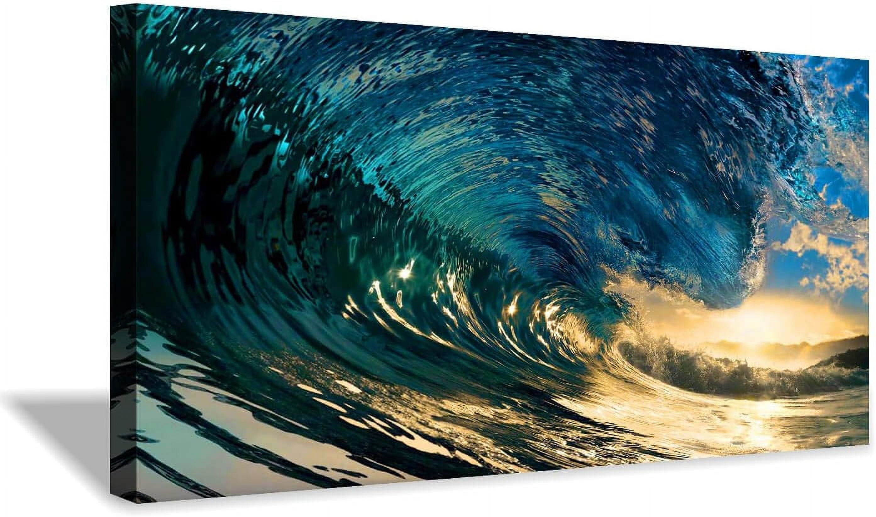 AABERIC Abstract Beach Path Artwork Picture: Coastal Painting Ocean ...