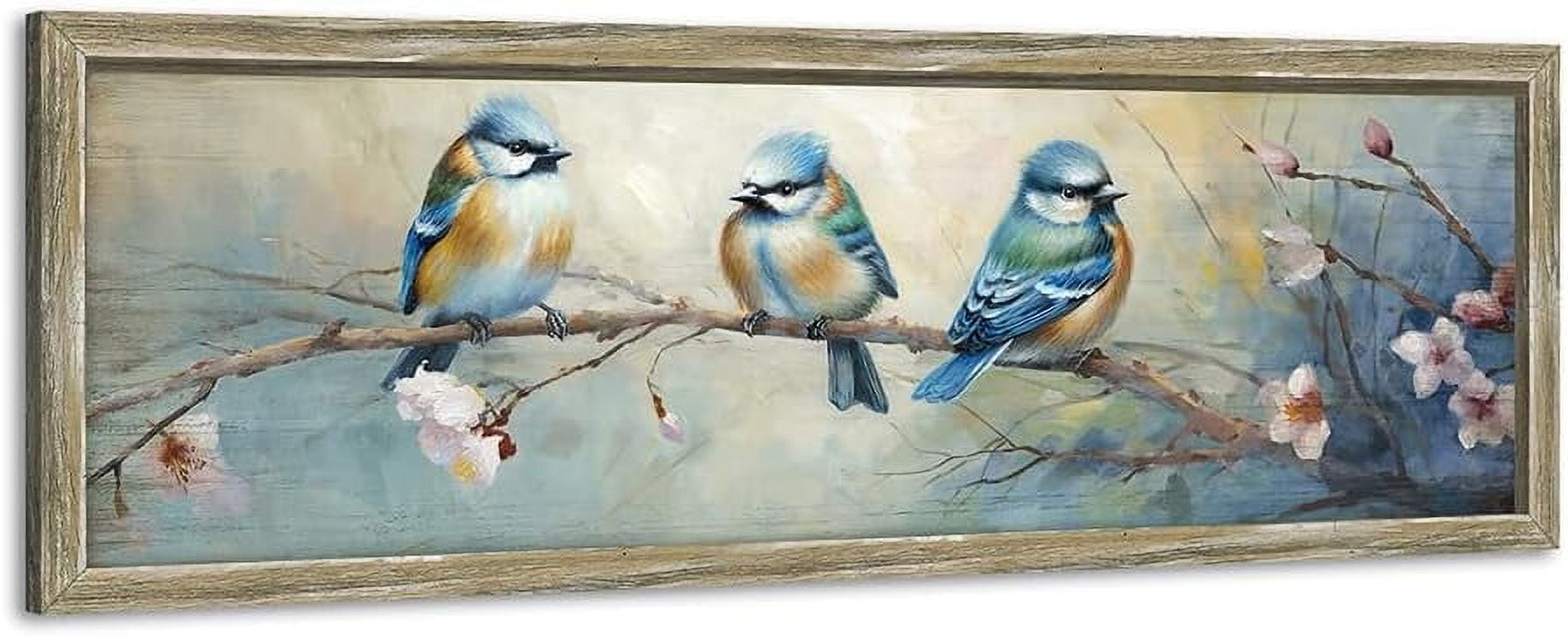 AABERIC Abstract Birds Canvas Wall Art: Colorful Birds on Wire Picture ...
