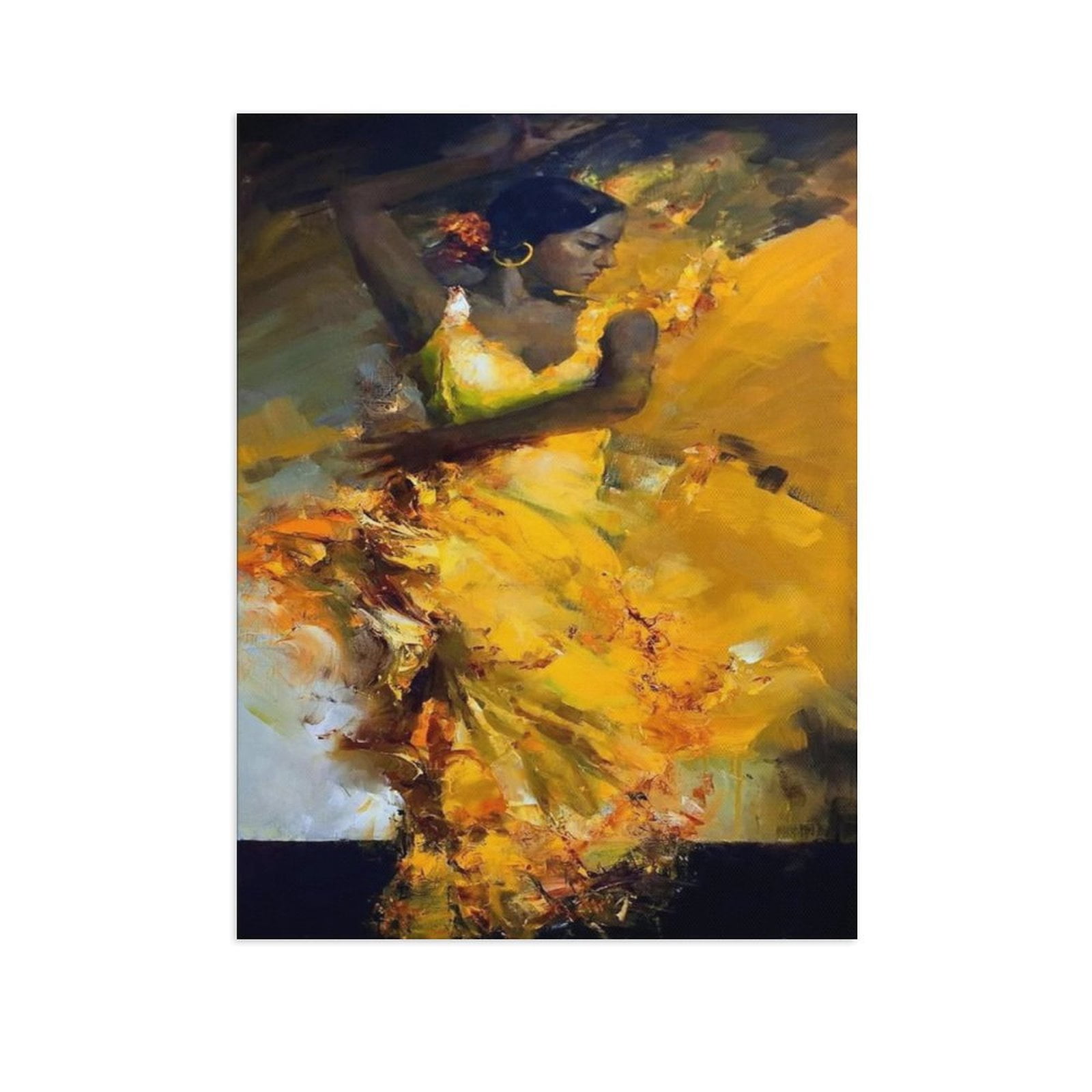 AABERIC Abstract Portraits Of Sexy Spanish Flamenco Dancers In Yellow ...