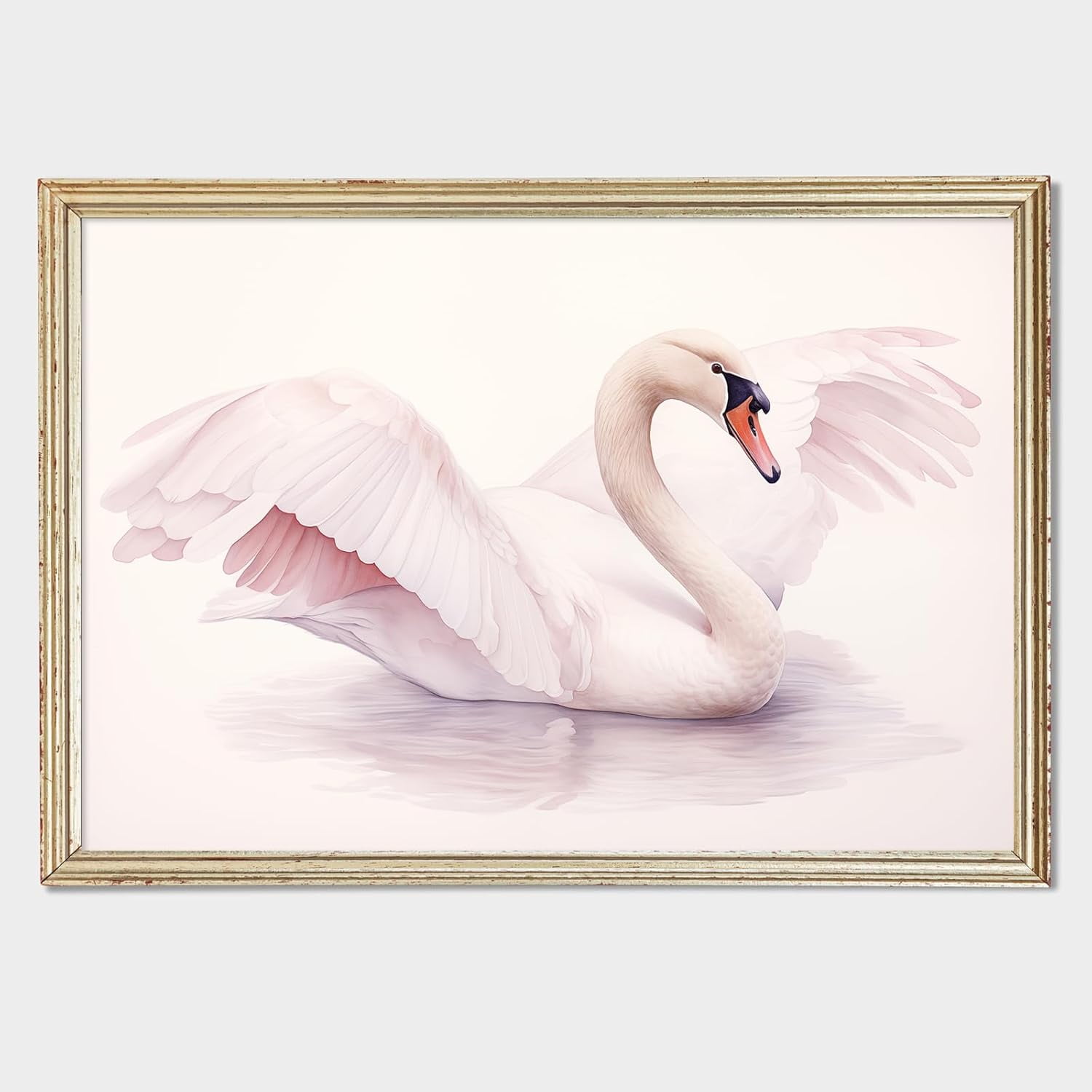 AABERIC Abstract Swan Wall Art Moody Animal Canvas Swan Is In The Lake ...