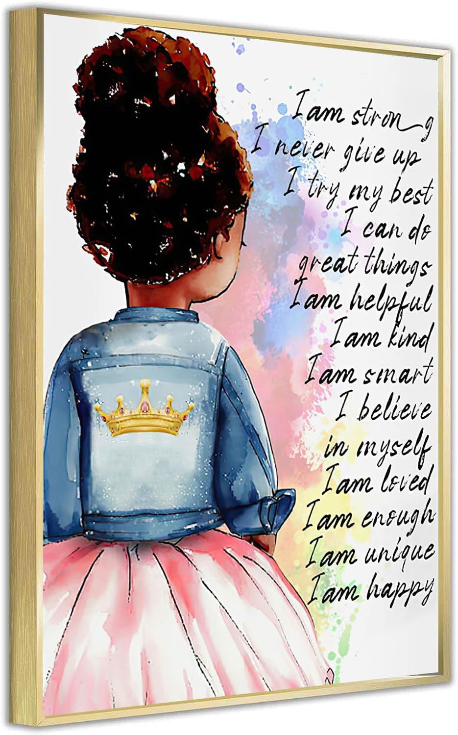 AABERIC African American Wall Art Fashion Black Women Wall Art Color Black Graffiti Wall Art ...