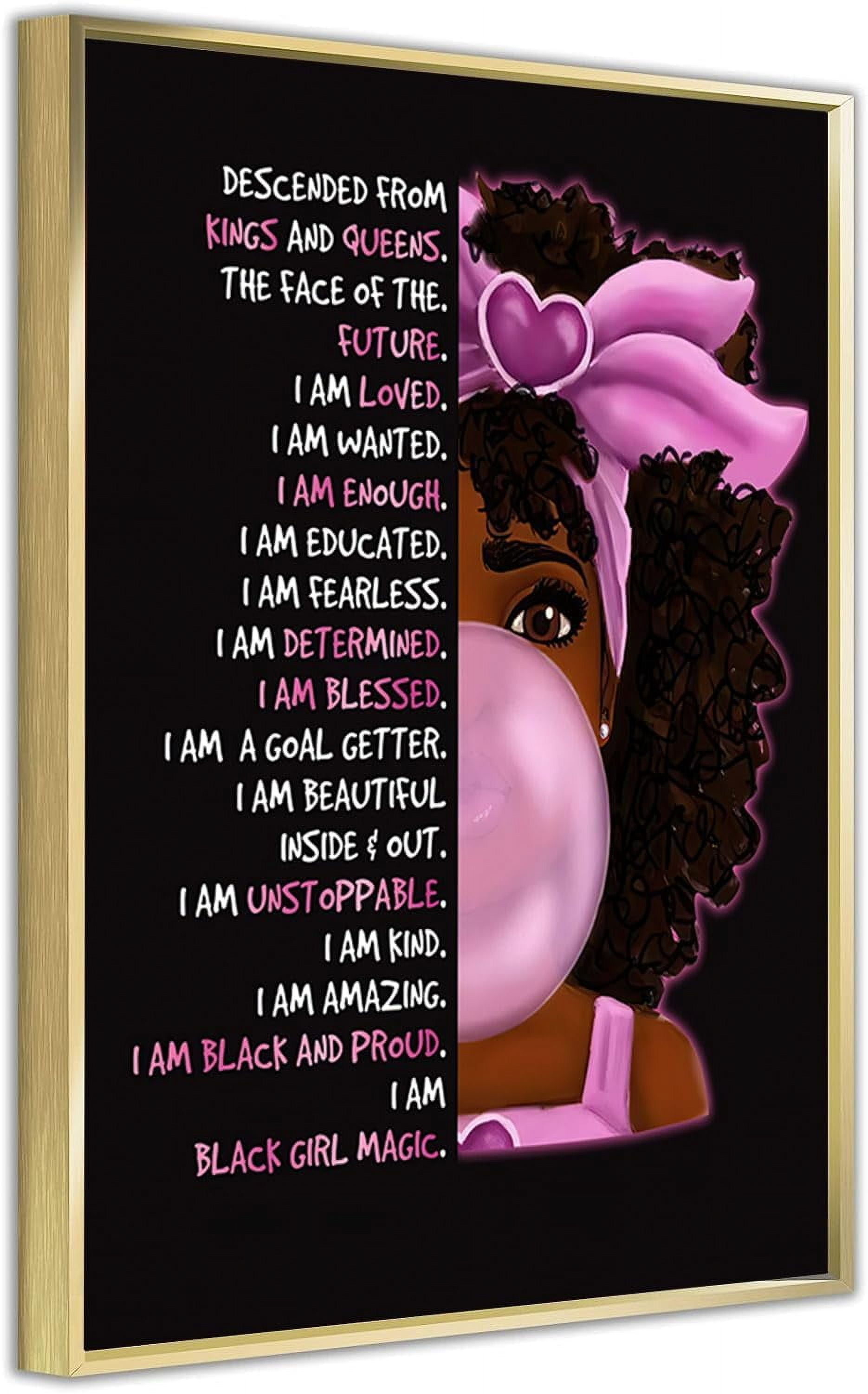 AABERIC African American Wall Art Fashion Black Women Wall Art Color Black Graffiti Wall Art ...