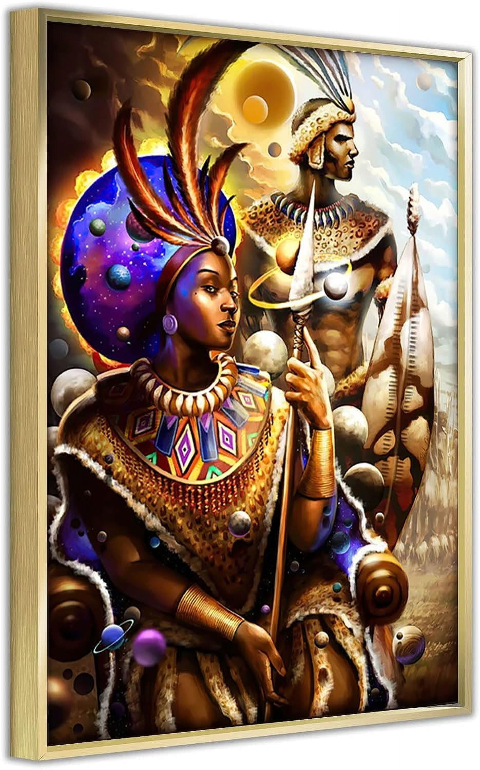 AABERIC African American Wall Art Fashion Black Women Wall Art Color Black Graffiti Wall Art ...