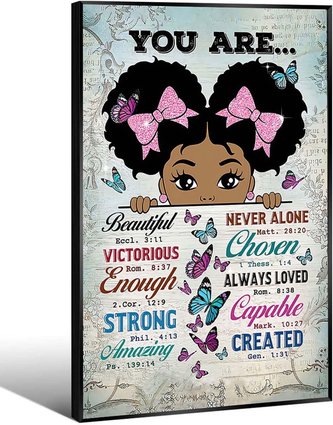 AABERIC African American Wall Art Fashion Black Women Wall Art Color Black Graffiti Wall Art ...