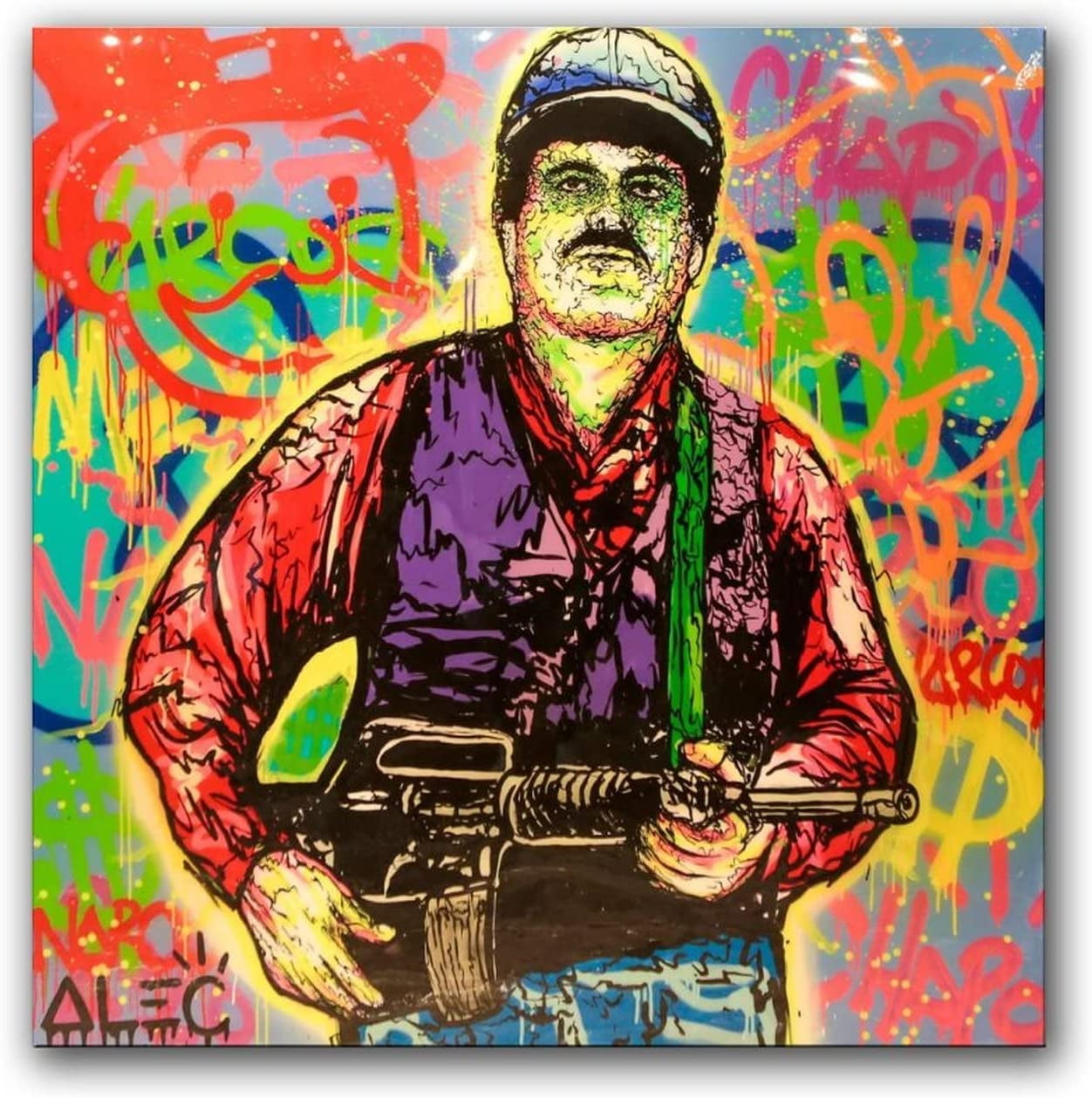 AABERIC Alec-Monopolys Graffiti El Chapo Canvas Art Poster And Wall Art ...