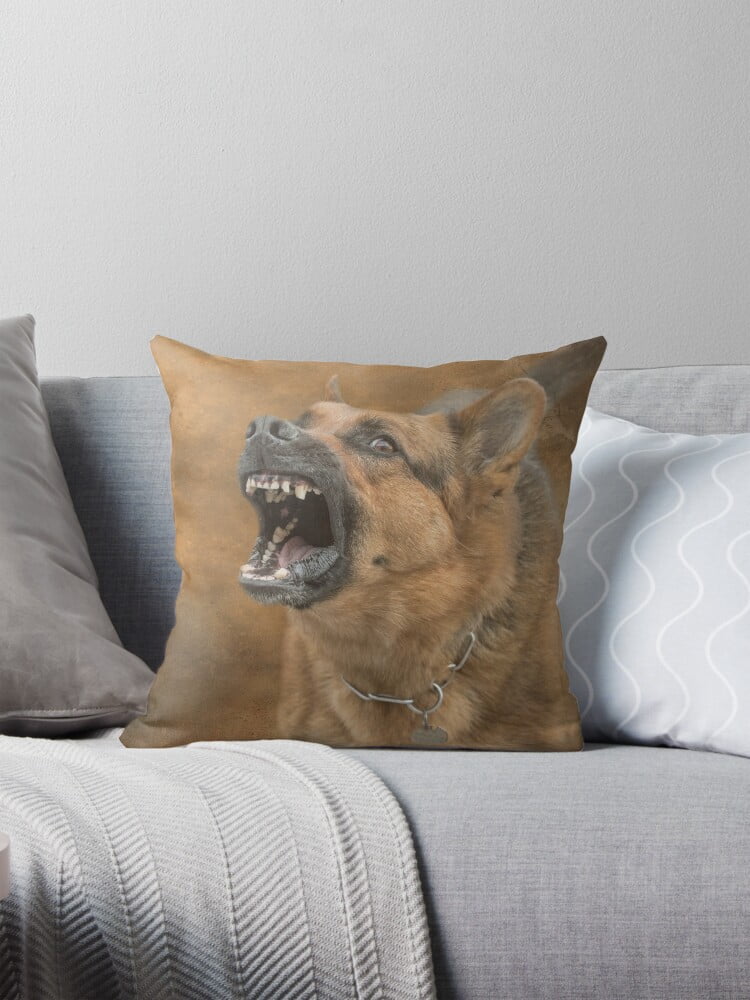 AABERIC Angry German Shepherd Throw Pillow Covers Cases Cushion Cover ...