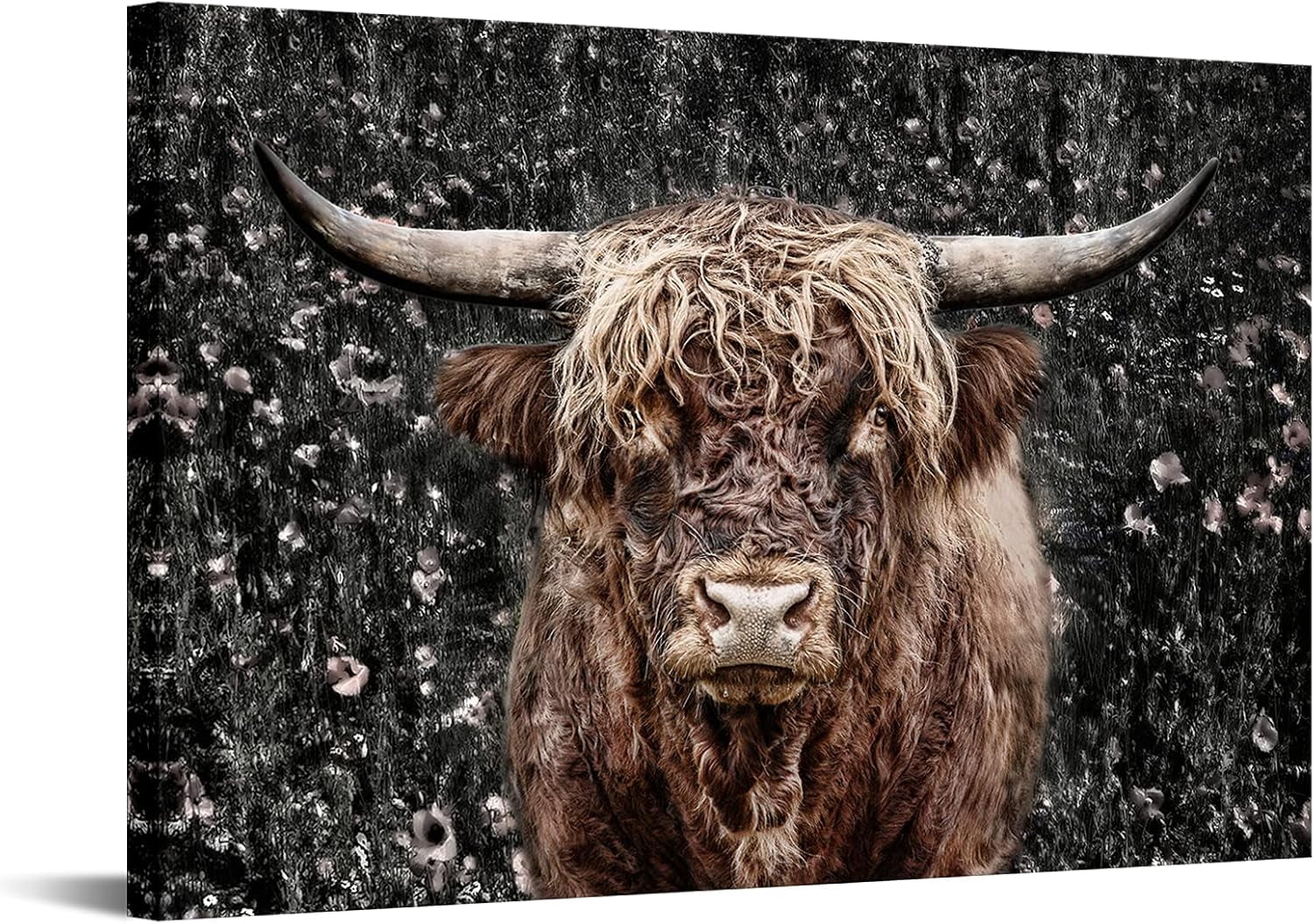 AABERIC Animal Canvas Wall Art Highland Cow Picture Print on Canvas ...