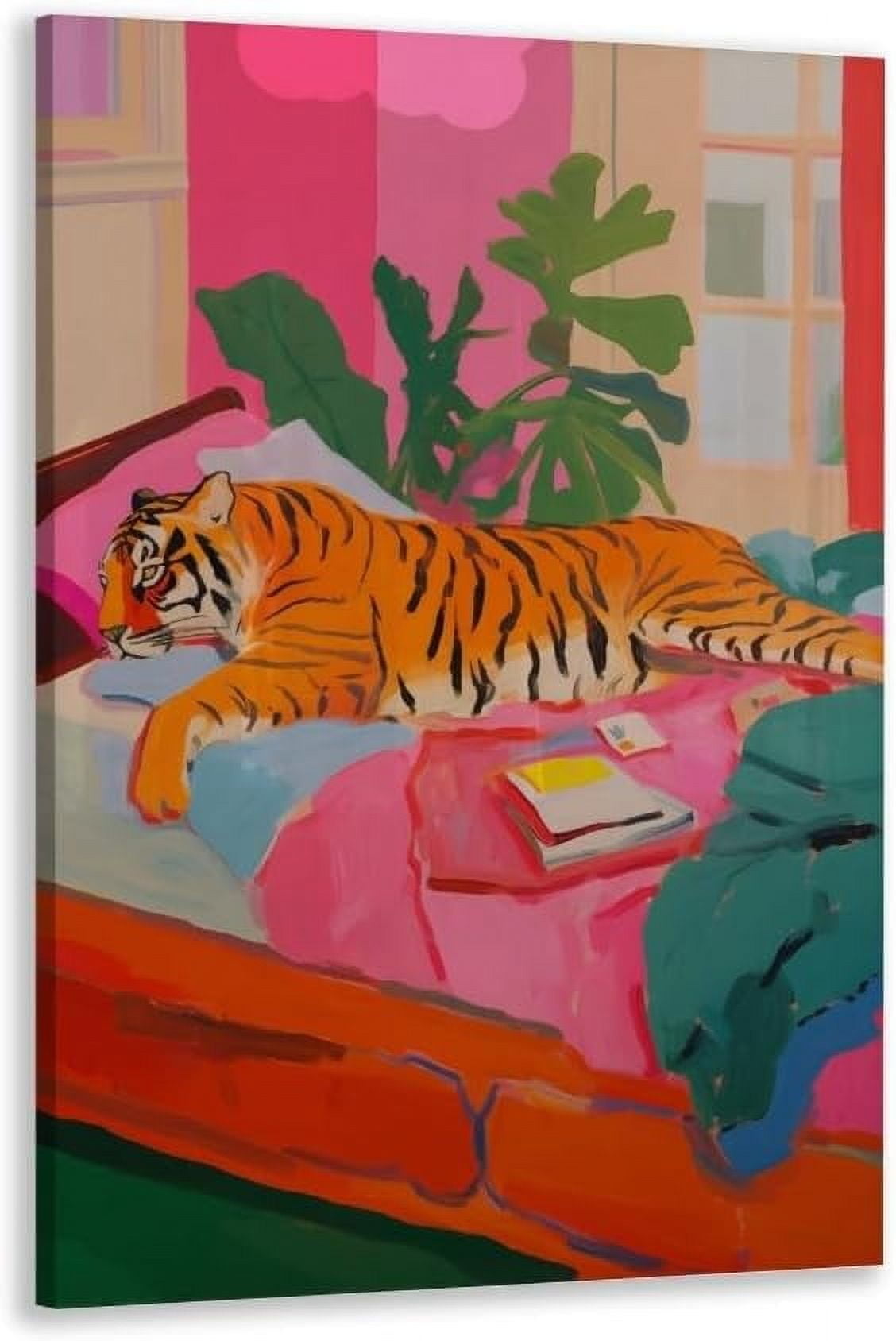 AABERIC Animal Leopard Wall Art Fashions Pink Cheetah Wall Art Fun ...