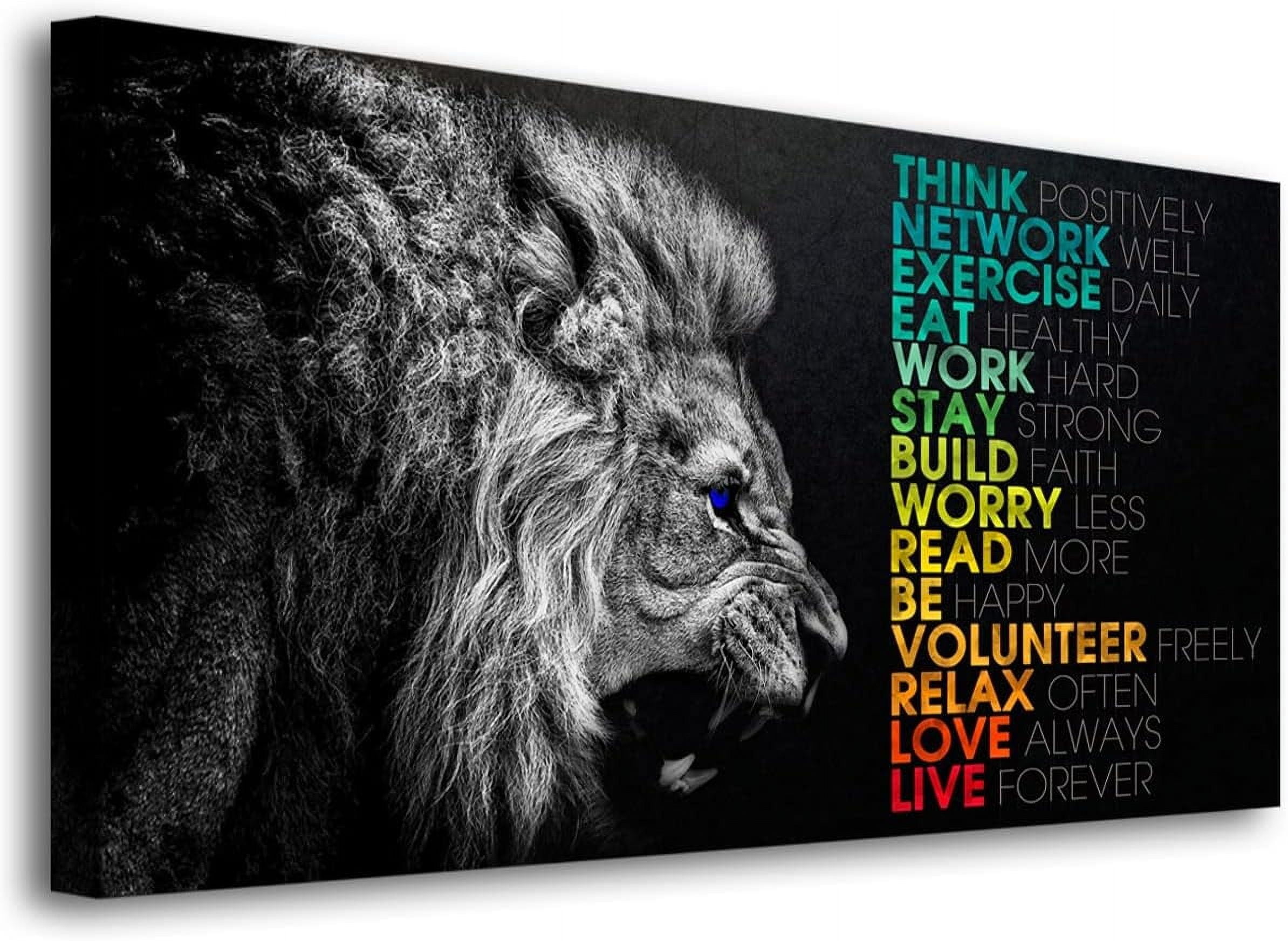 AABERIC Animal Lion Canvas Wall Art Motivational Inspirational Quotes ...