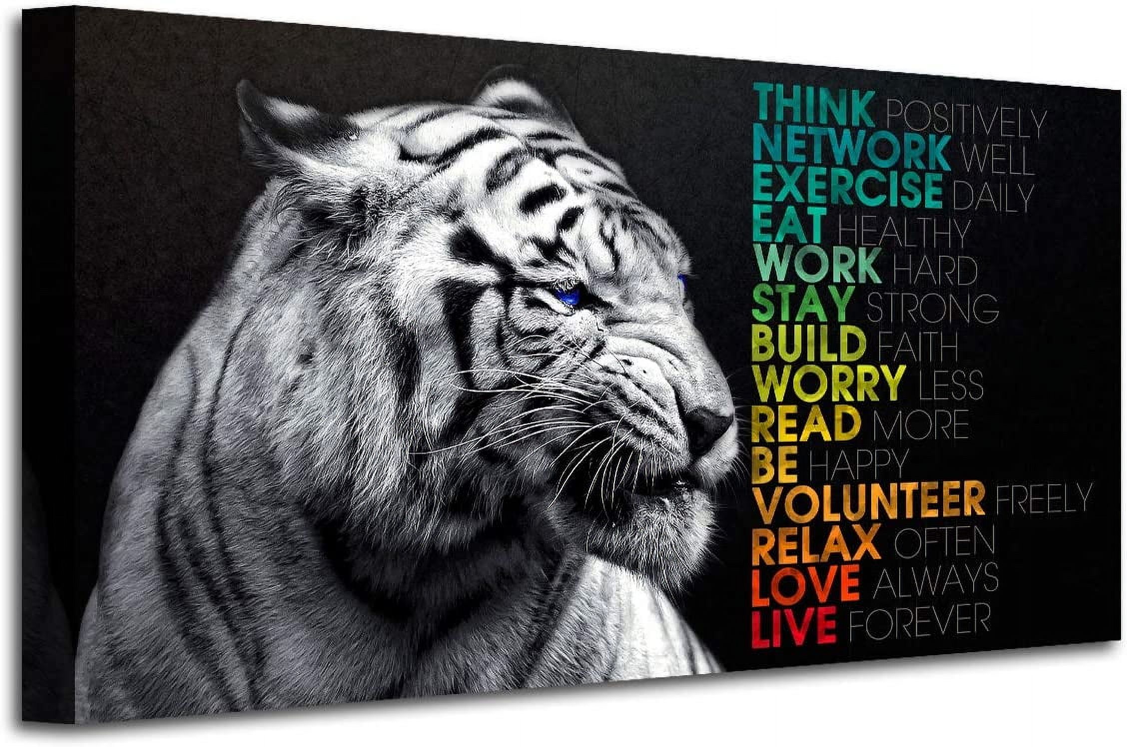 AABERIC Animal Tiger Canvas Wall Art,Motivational Quotes Motto ...