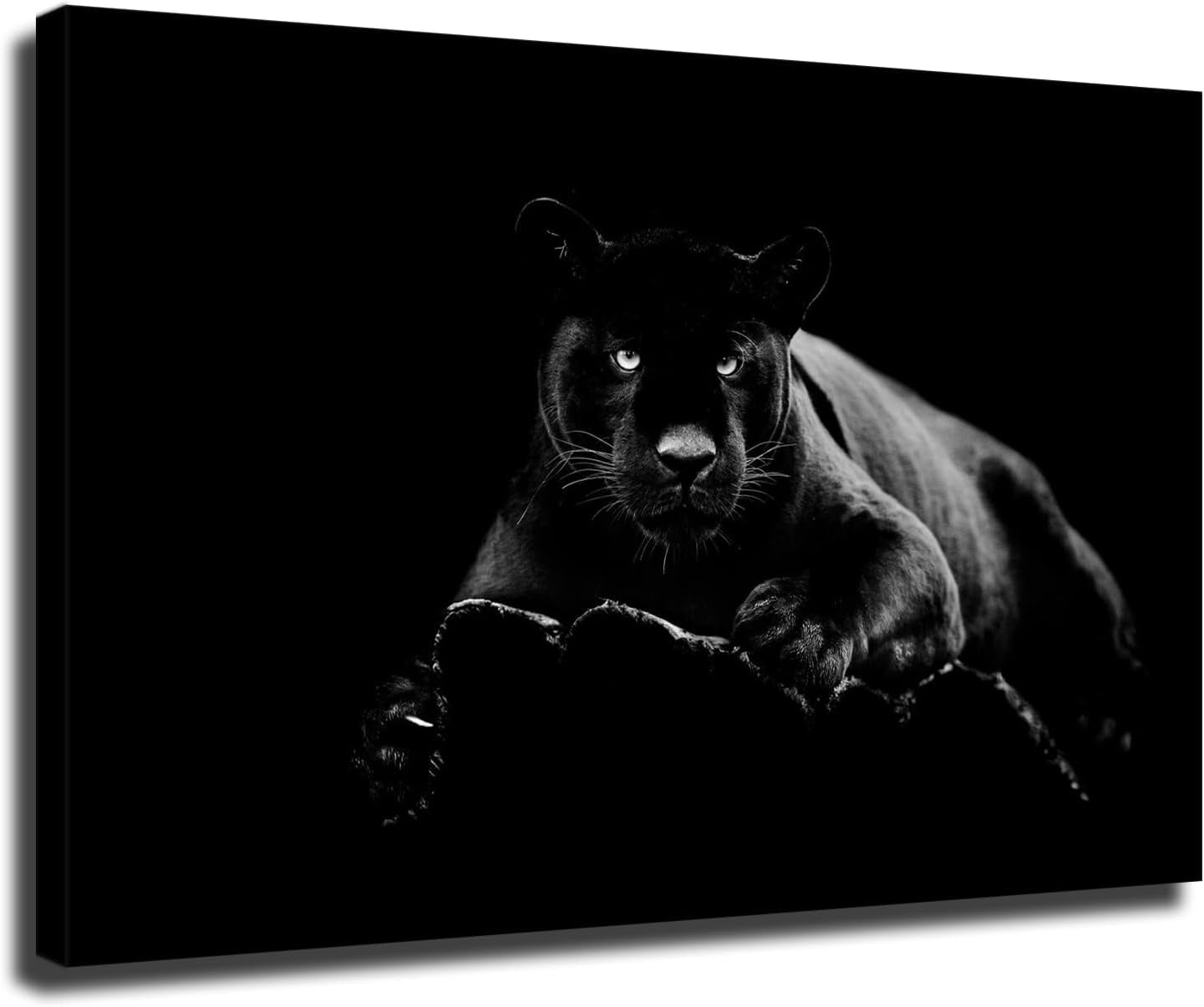 AABERIC Animal Wall Art Black and Gray Panther Canvas Decorative ...