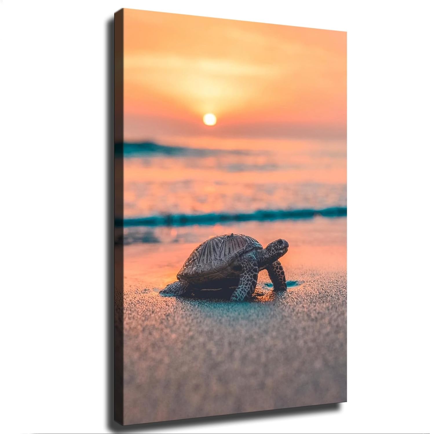AABERIC Animal Wall Art Coastal Sea Turtle Homecoming Canvas Art Poster ...