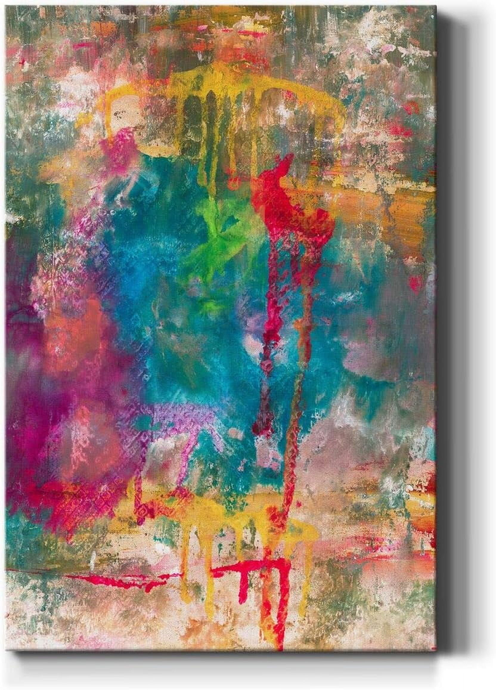 AABERIC Animals Wall Art Abstract Paintings for Decor Rustic Yellow ...