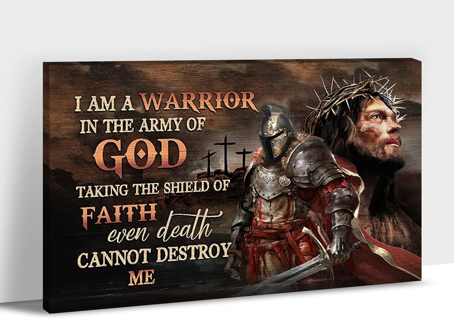 AABERIC Armor Of God Wall Art Christian Wall Decor, Warrior Canvas Wall ...