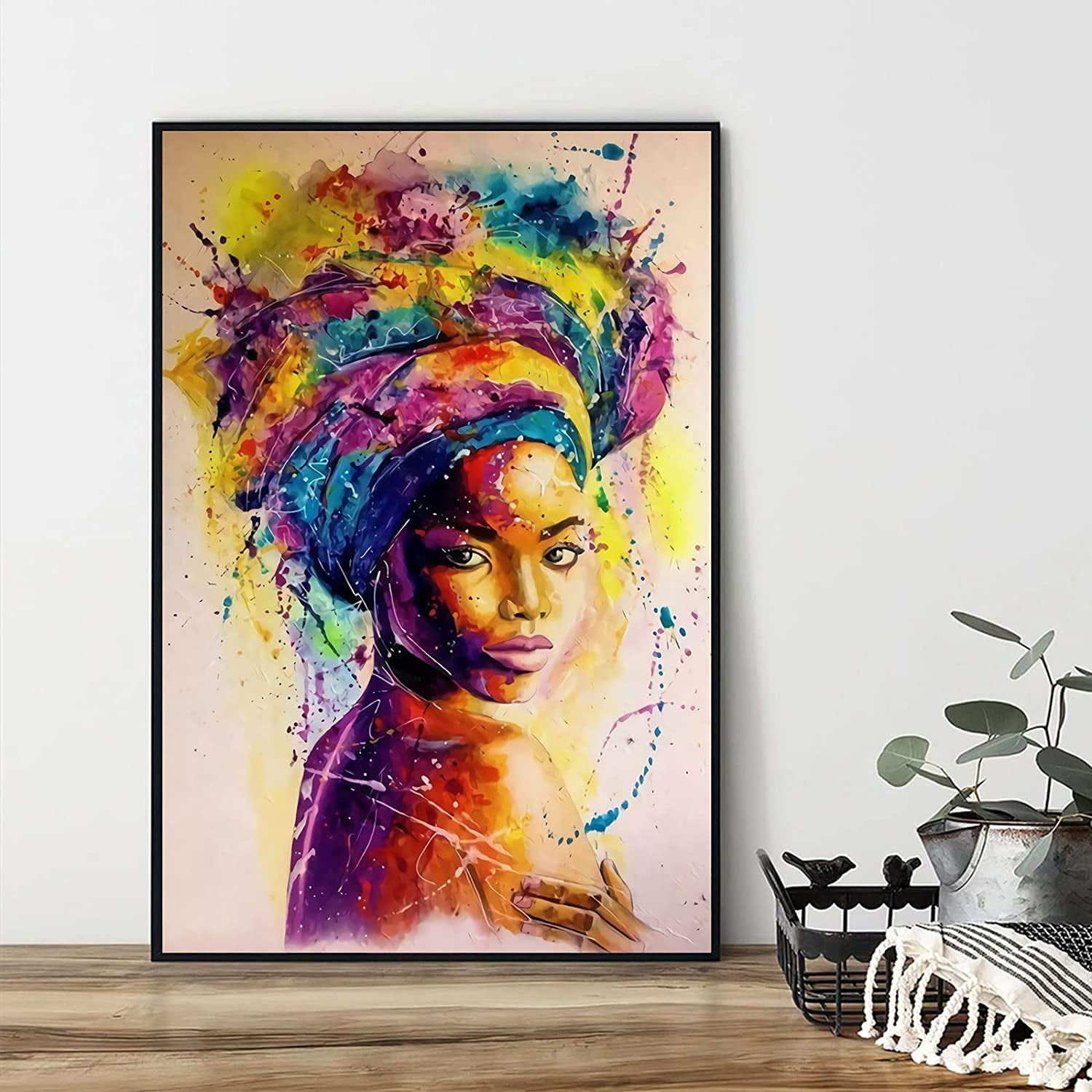 AABERIC Art Poster African American Art Canvas Art Poster, African Black Woman Graffiti Pictures ...