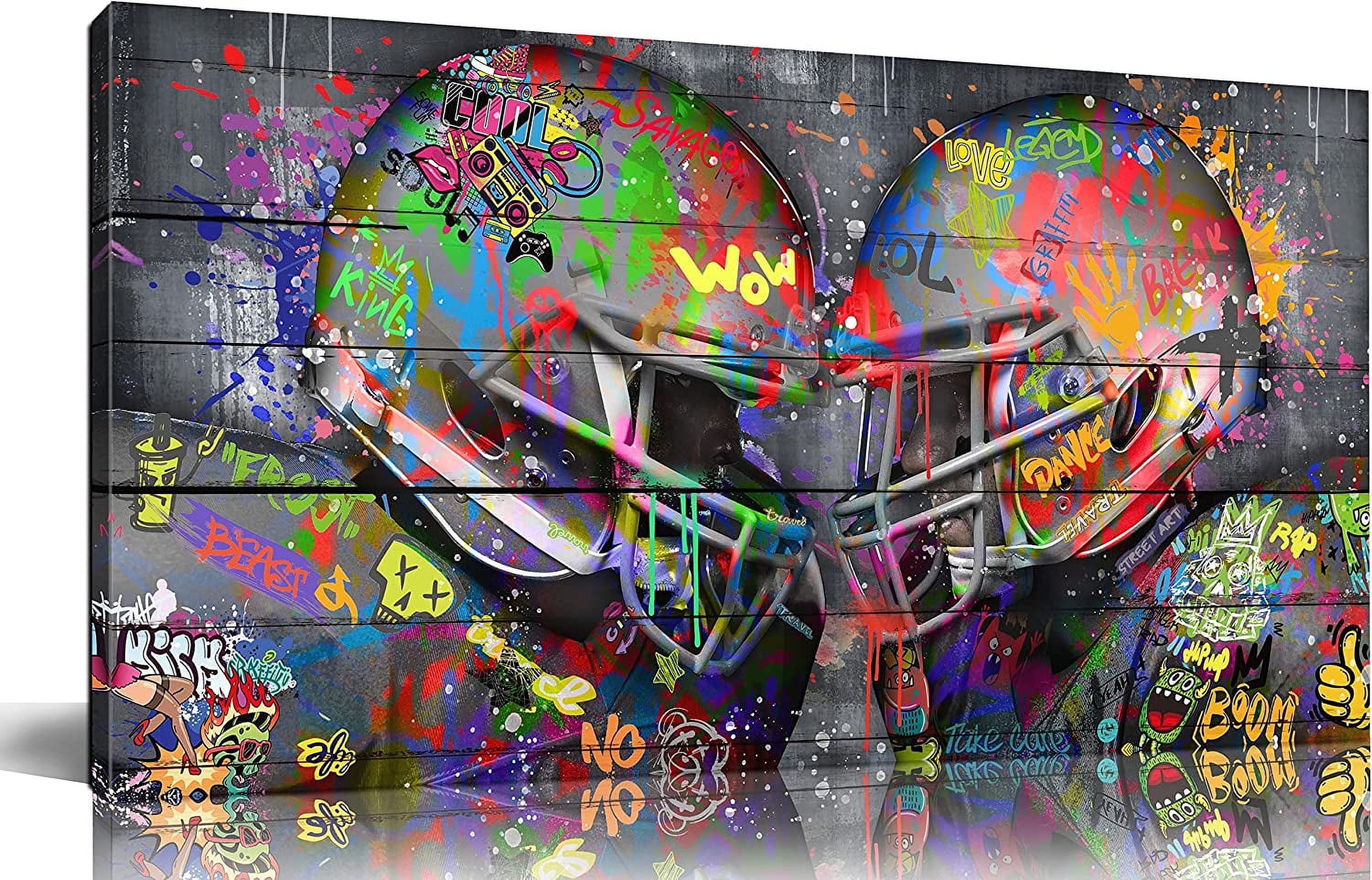 AABERIC Astronaut Wall-Art - Big Graffiti Art Wall Decor - Space ...