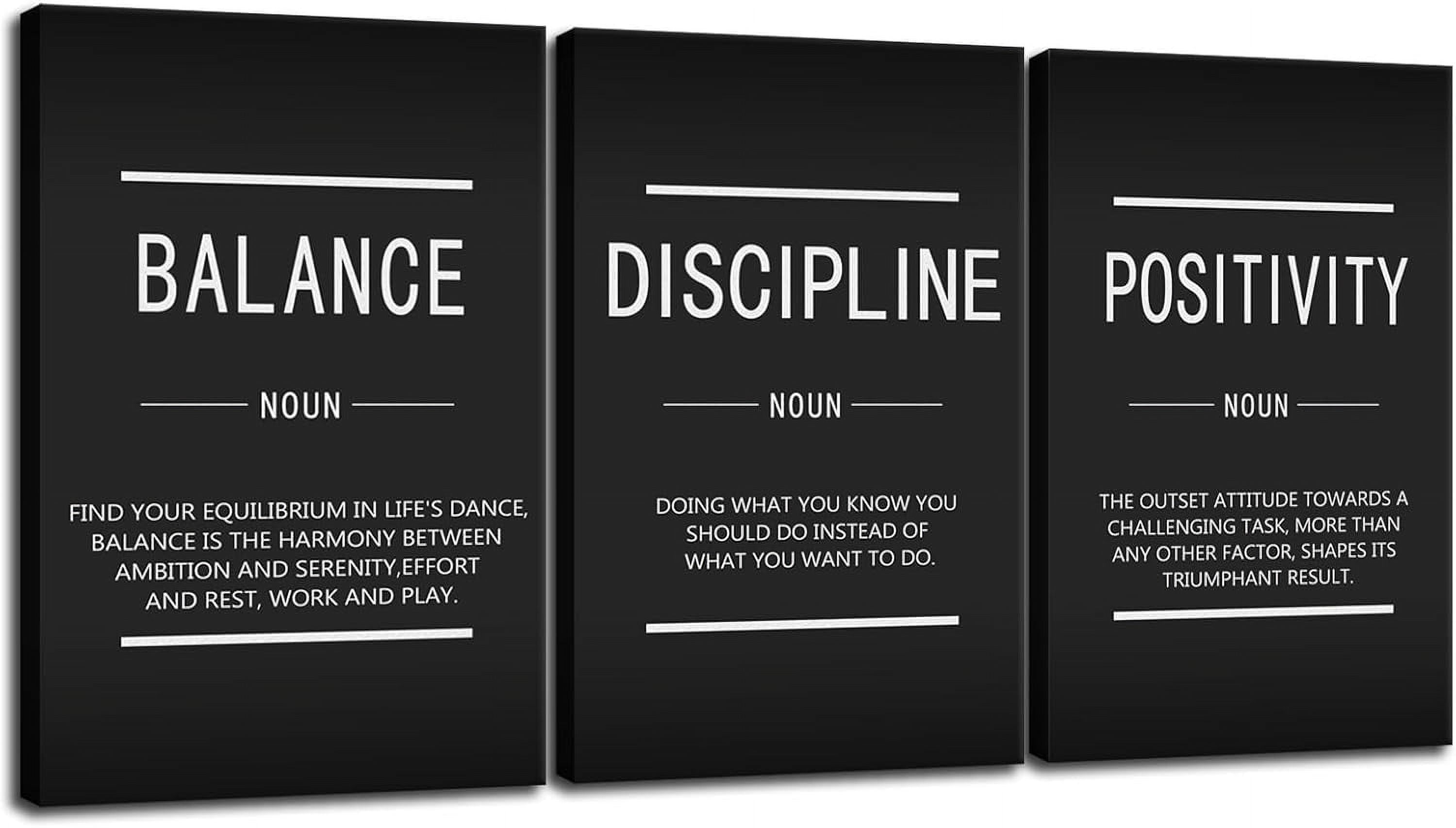 AABERIC Balance Discipline Positivity Noun Inspirational Painting Wall ...