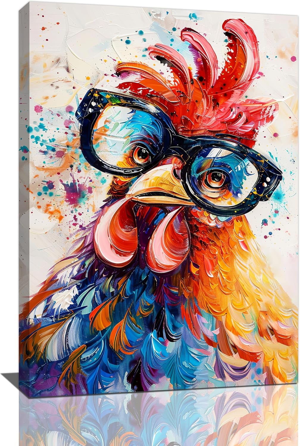 AABERIC Banksy Chicken Wall Art Rooster Pictures Funny Chicken Canvas ...